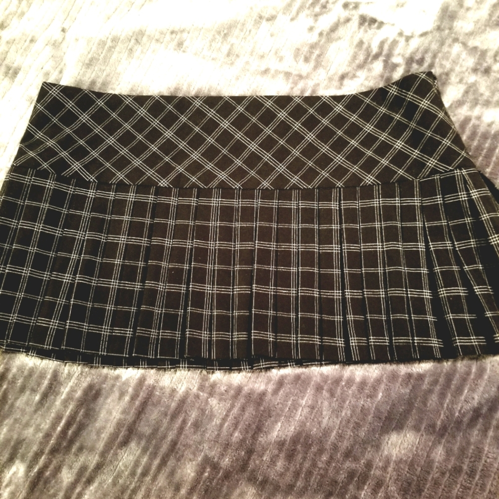Vintage Y2k Black Plaid Skirt - Gem